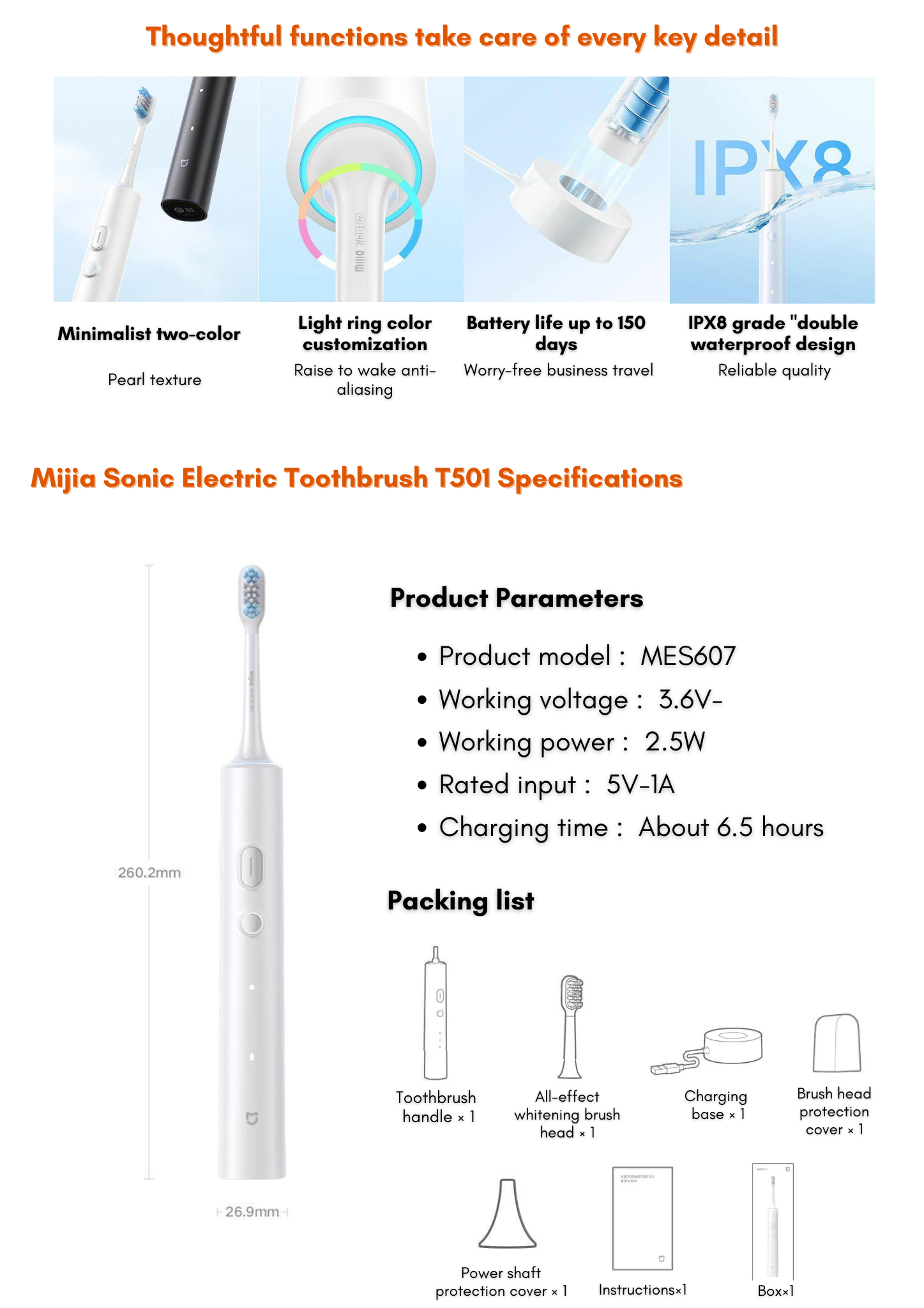 Xiaomi Smart Sonic Electric Toothbrush T501 | Smart Mijia APP | IPX8 waterproof | 150 Days ...