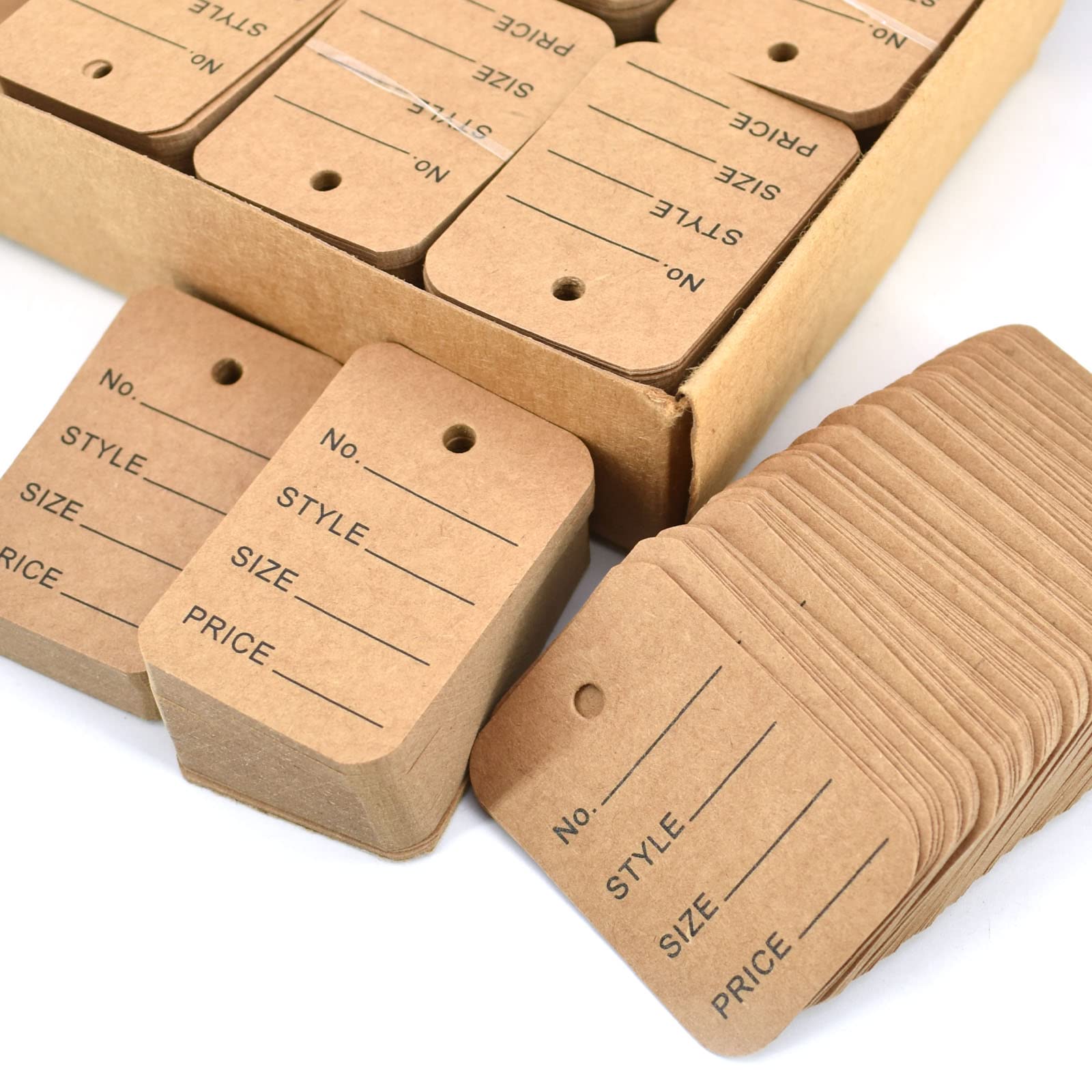 500PC Label Tags Card Tagging Price Hang Cloth Tag White Blank Hangtag ...
