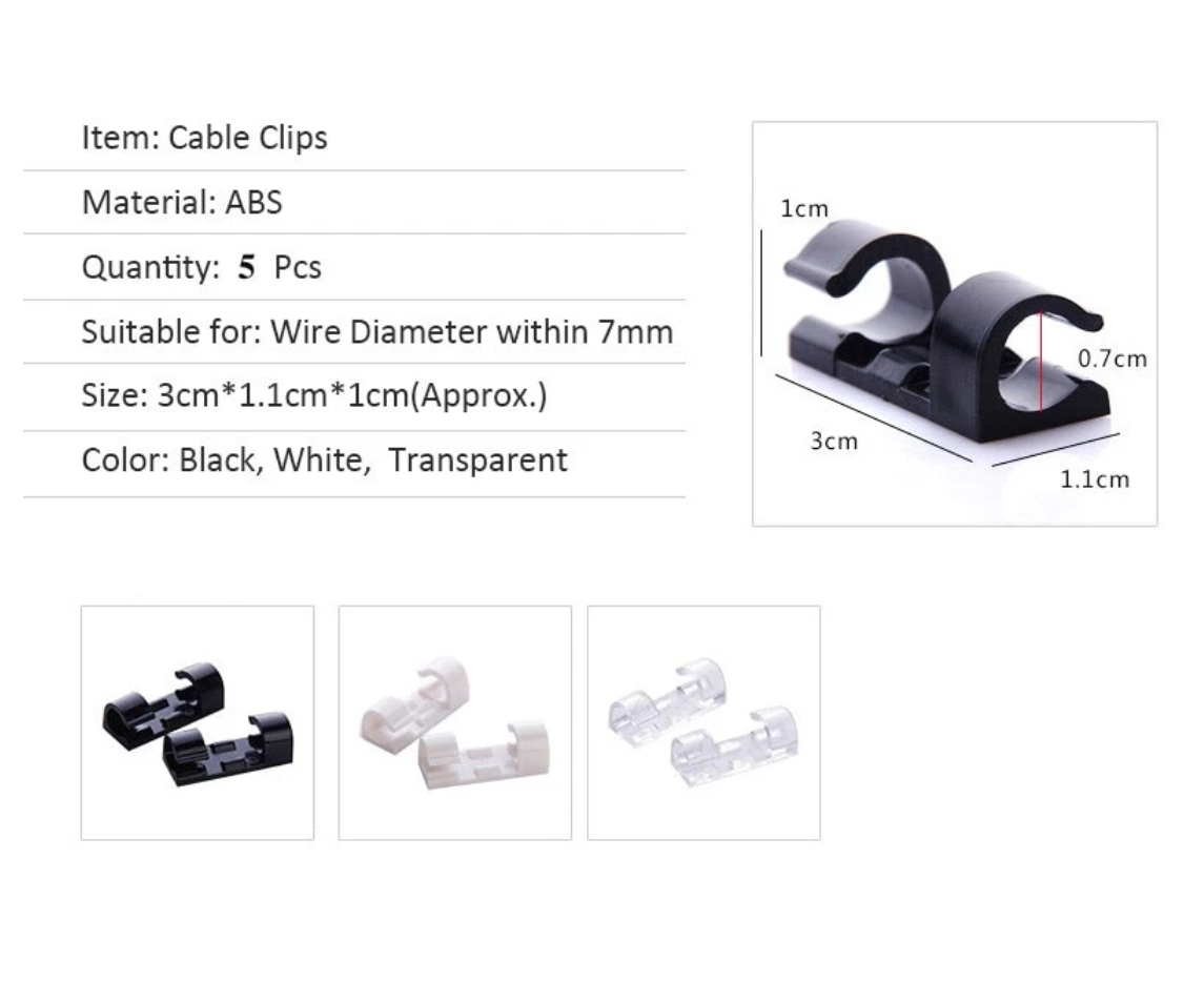 100Pcs Cable Organizer Clips Cable Management Desktop & Workstation ...