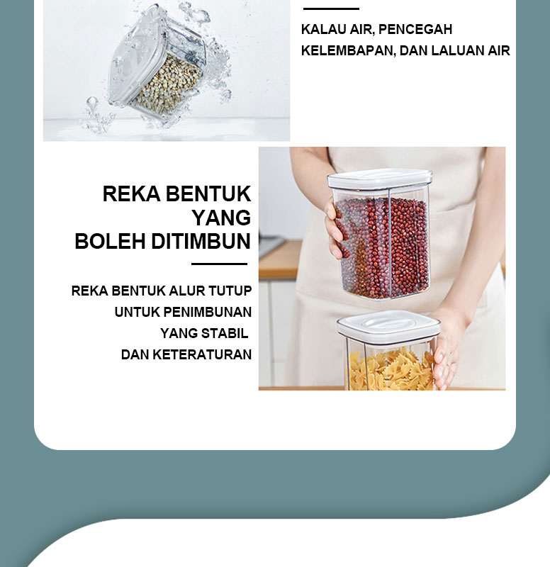Airtight Container Food Storage Leak Proof Canister Stackable Container ...