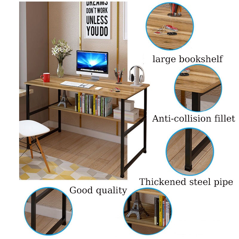 120cm Modern Computer Desk Study Deck Writing Desk Office Table With ...