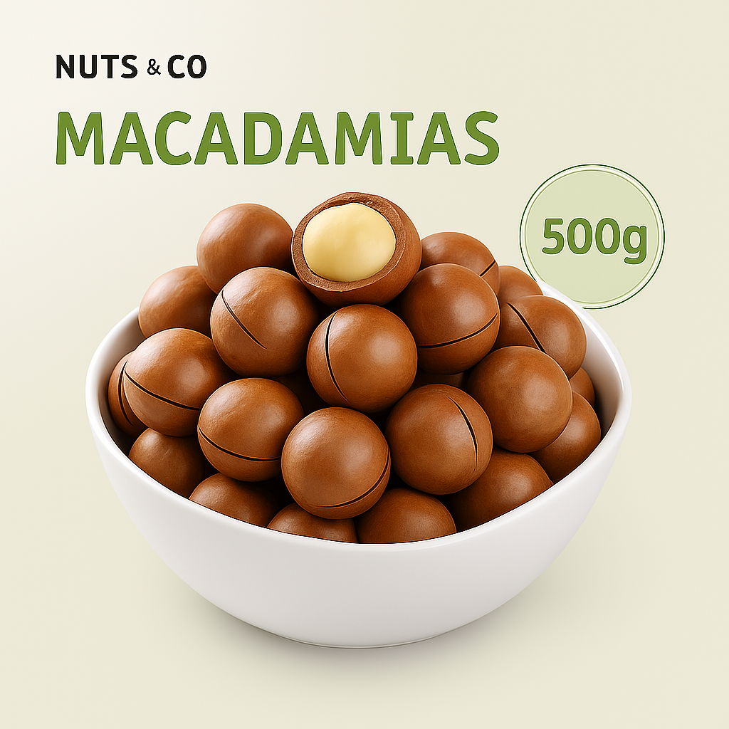 Nuts & Co Roasted Macadamia in Shell (Salted) 500g/1KG Kacang Makadamia ...