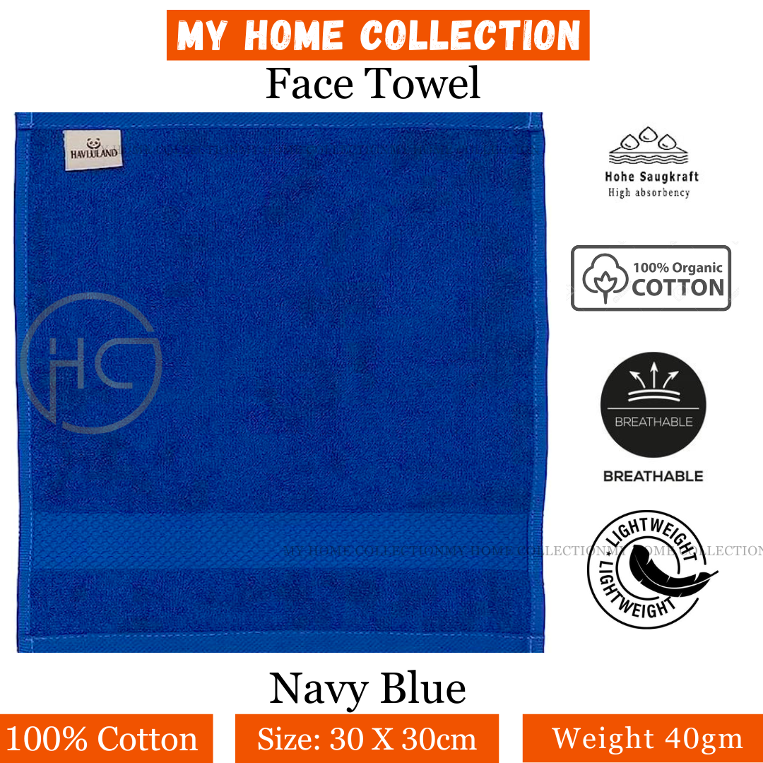 Face Towel 30x30cm 100% Cotton Ring Spun, Highly Absorbent and Soft ...