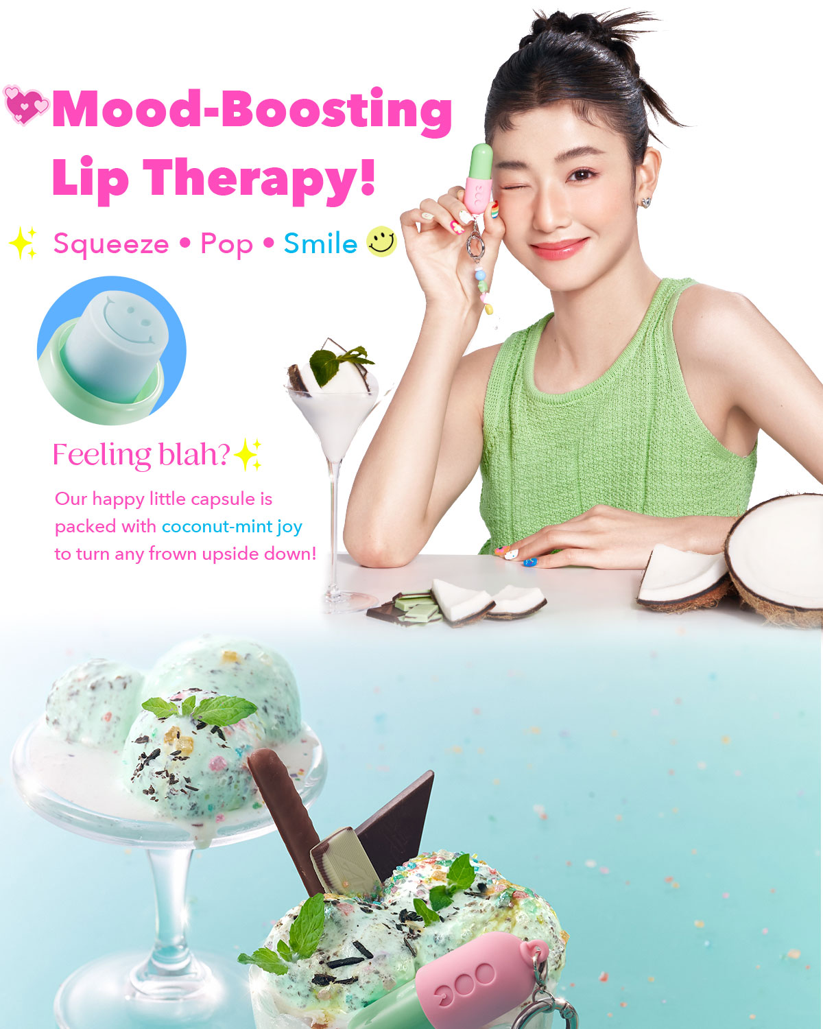 OUT OF COLOURS Coco Pop Lip Balm Cute Capsule Charm pH-Adaptive Shade ...