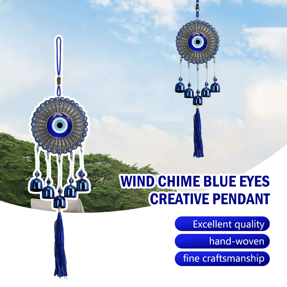 Ethnic style of car hangers Retro Blue Evil Eyes Windchime Wind Bells ...
