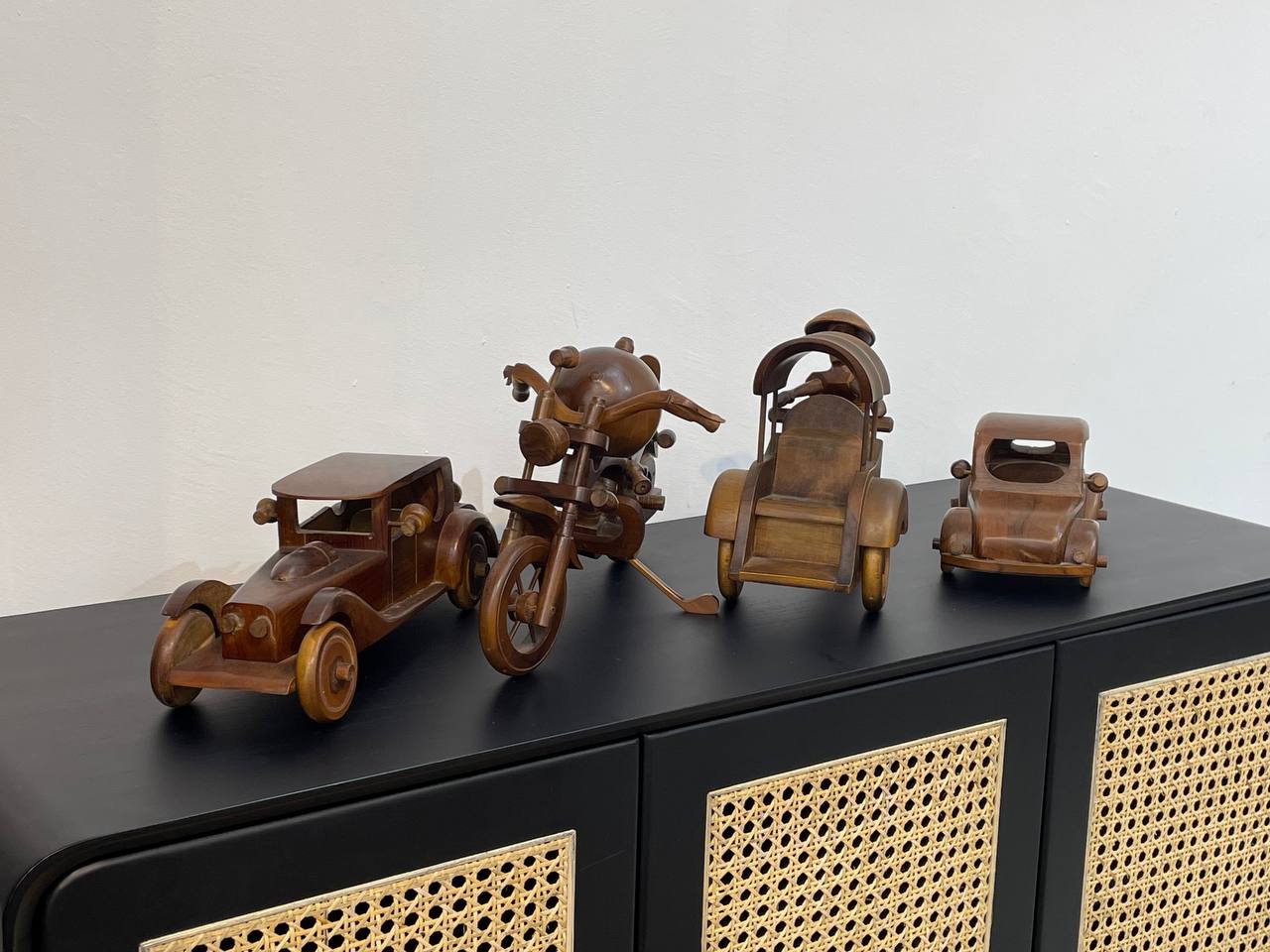 Set Kenderaan Retro Kayu Jati - Handmade Wooden Vintage Vehicle Decor ...