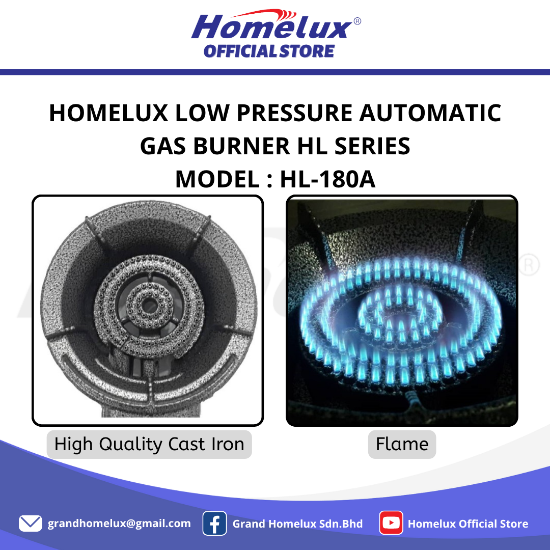HOMELUX LOW PRESSURE AUTOMATIC GAS BURNER HL SERIES HL-180A Tungku ...