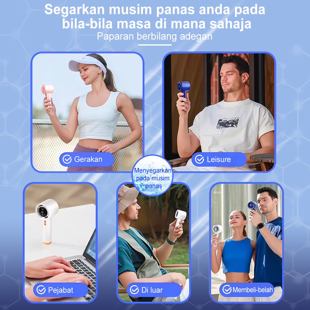 SIMMO Handheld Fan Kipas Angin The LED Digital Display 100 Gears Ultra ...