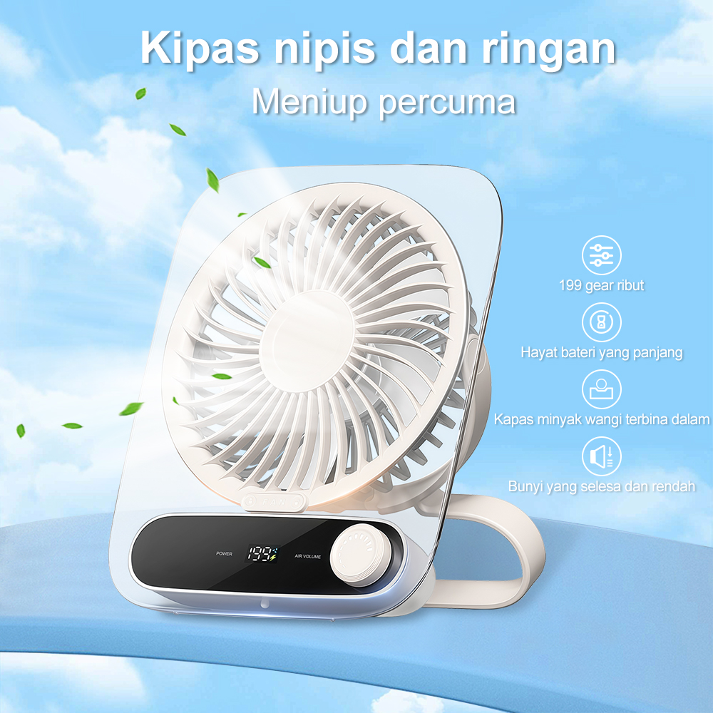 Simmo Portable Fan Table Fan199 Gale Gears Kipas Angin With The LED ...