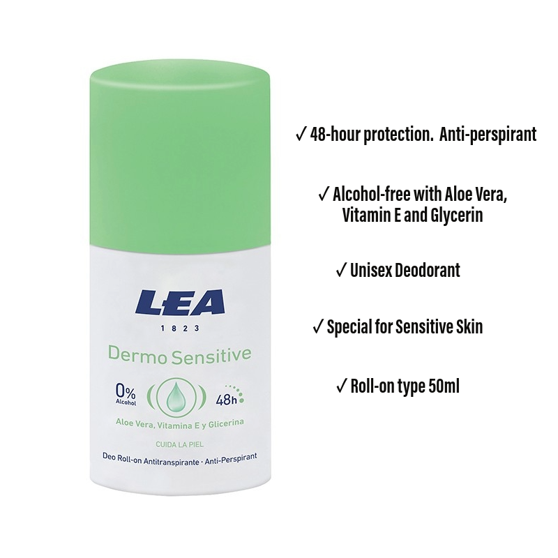 Lea Roll on Deodorant 50ml Made in Spain Aloe Vera Vitamin E Alcohol ...