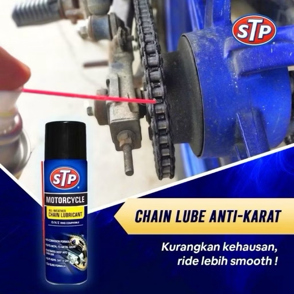 100% ORIGINAL STP CHAIN LUBE MOTORCYCLE SPRAY RANTAI MINYAK RANTAI STP ...