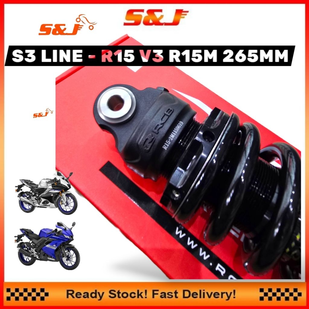 RCB S3 LINE R15 R15 V3 R15M 265MM MONOSHOCK SUSPENSION RCB BLACK ...