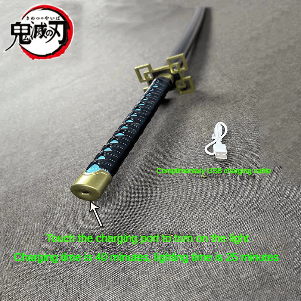104CM USB Charging Japanese Anime Demon Slayer Sword Rechargeable ...