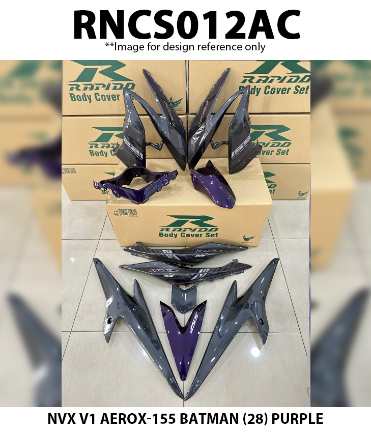 RAPIDO Coverset Yamaha Nvx V1 Aerox-155 Batman (28) Purple Red Body ...