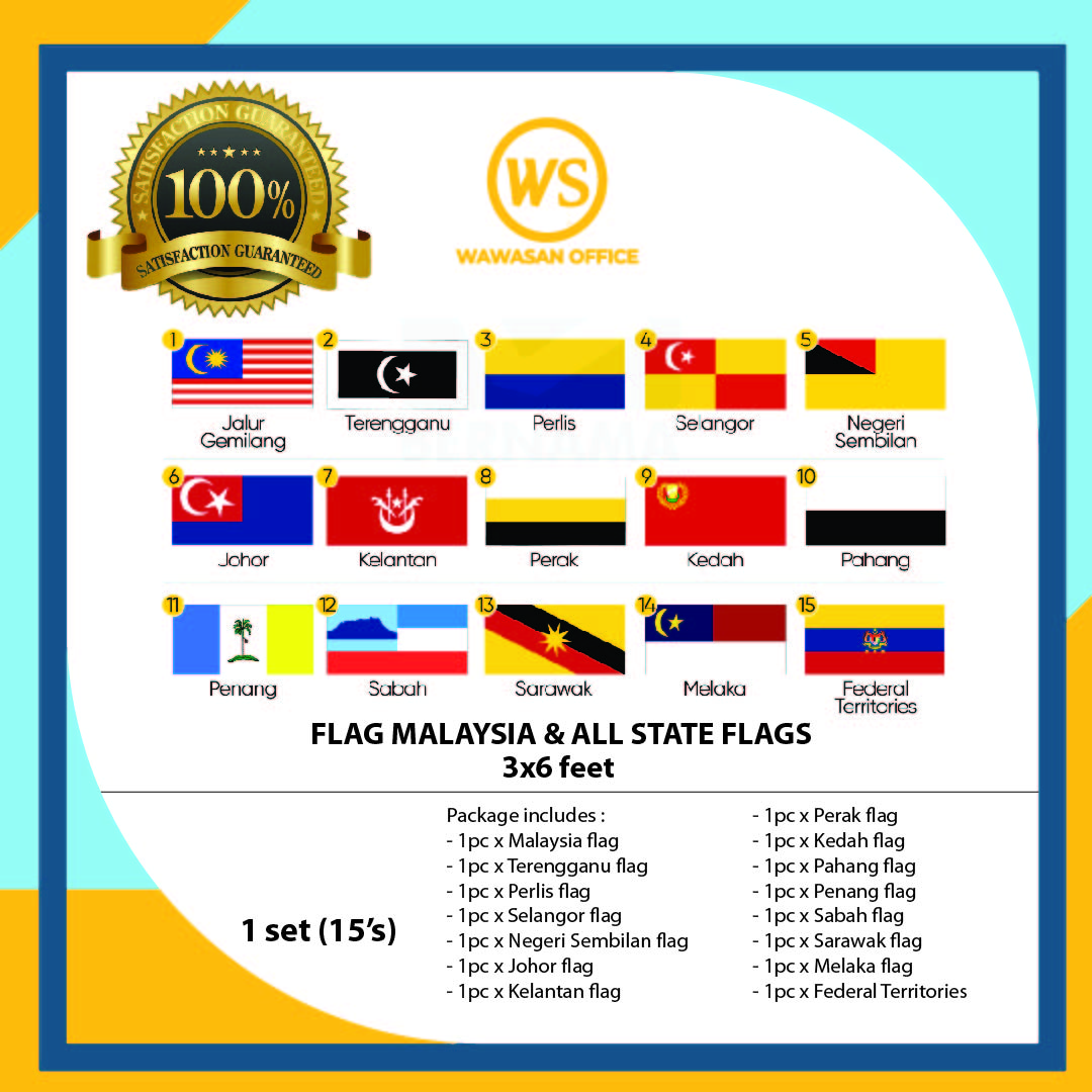 Bendera Negeri Malaysia 1 set / All State Flag / Malaysia Flag ...