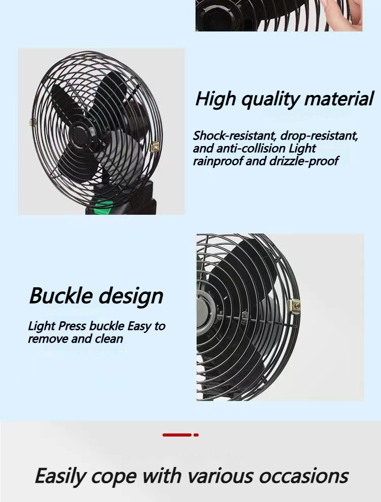 BOHU Cordless 8 inch Portable Fan High Power Outdoor Desktop Cooling ...
