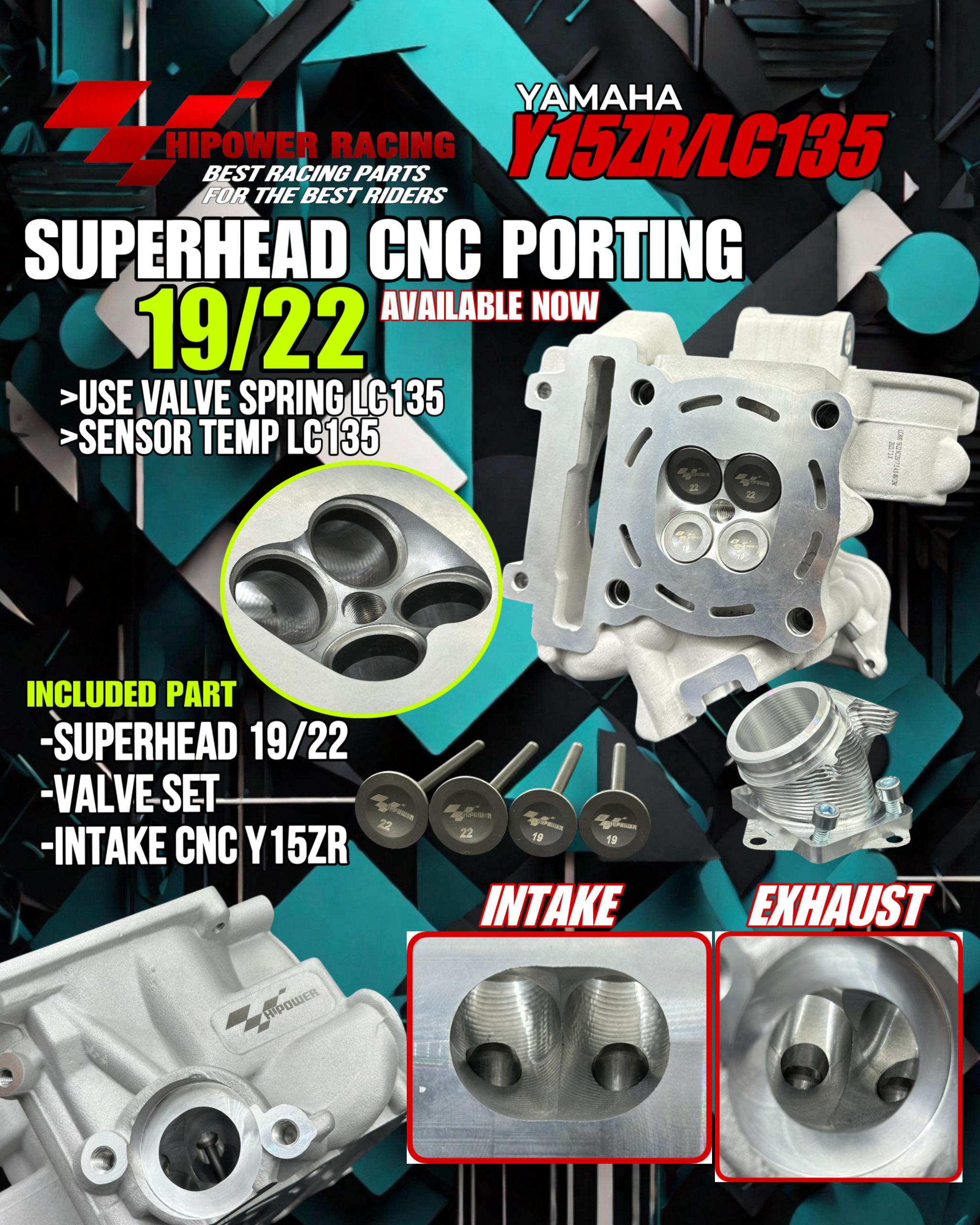 HI-POWER RACING LC135/Y15ZR CNC PORTING SUPERHEAD 19/22(NEW) 20/23 22/ ...