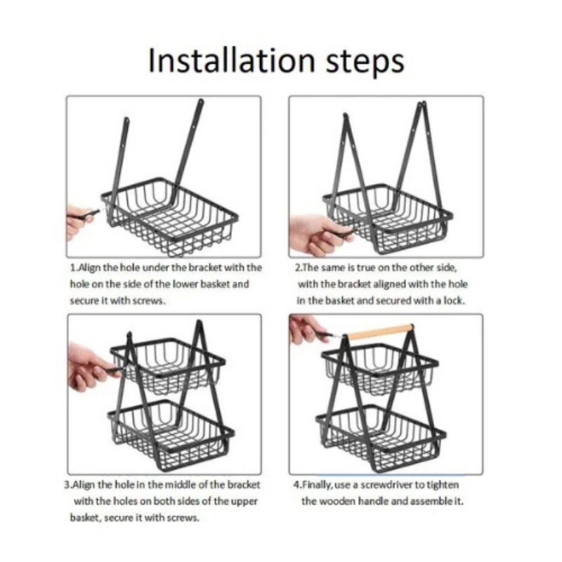 2/3 Tier Onion Rack Fruit Basket Rak Bawang Bertingkat Vegetable ...