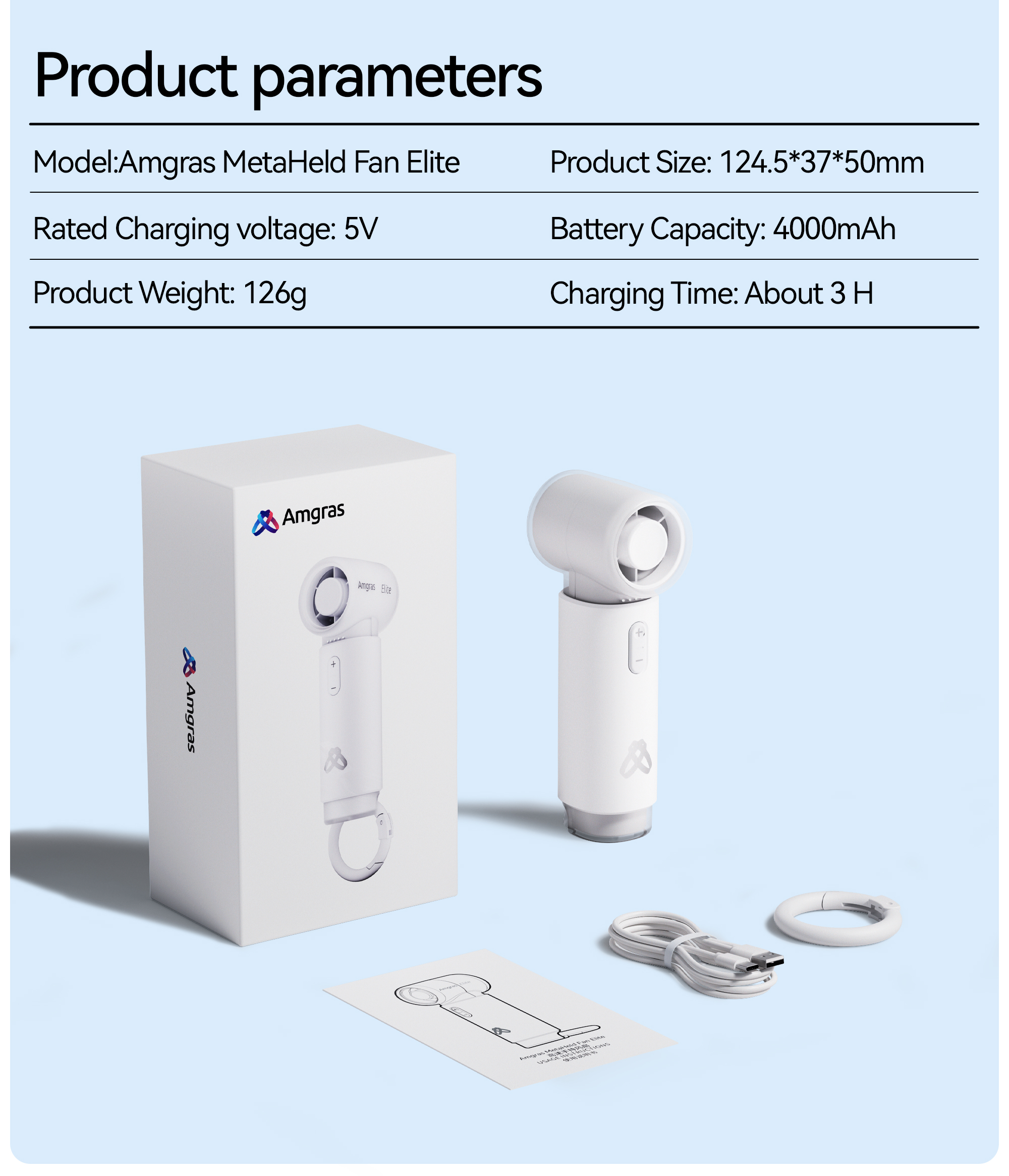 Amgras MetaHeld Fan Elite Ultra-high speed turbo handheld small fan ...