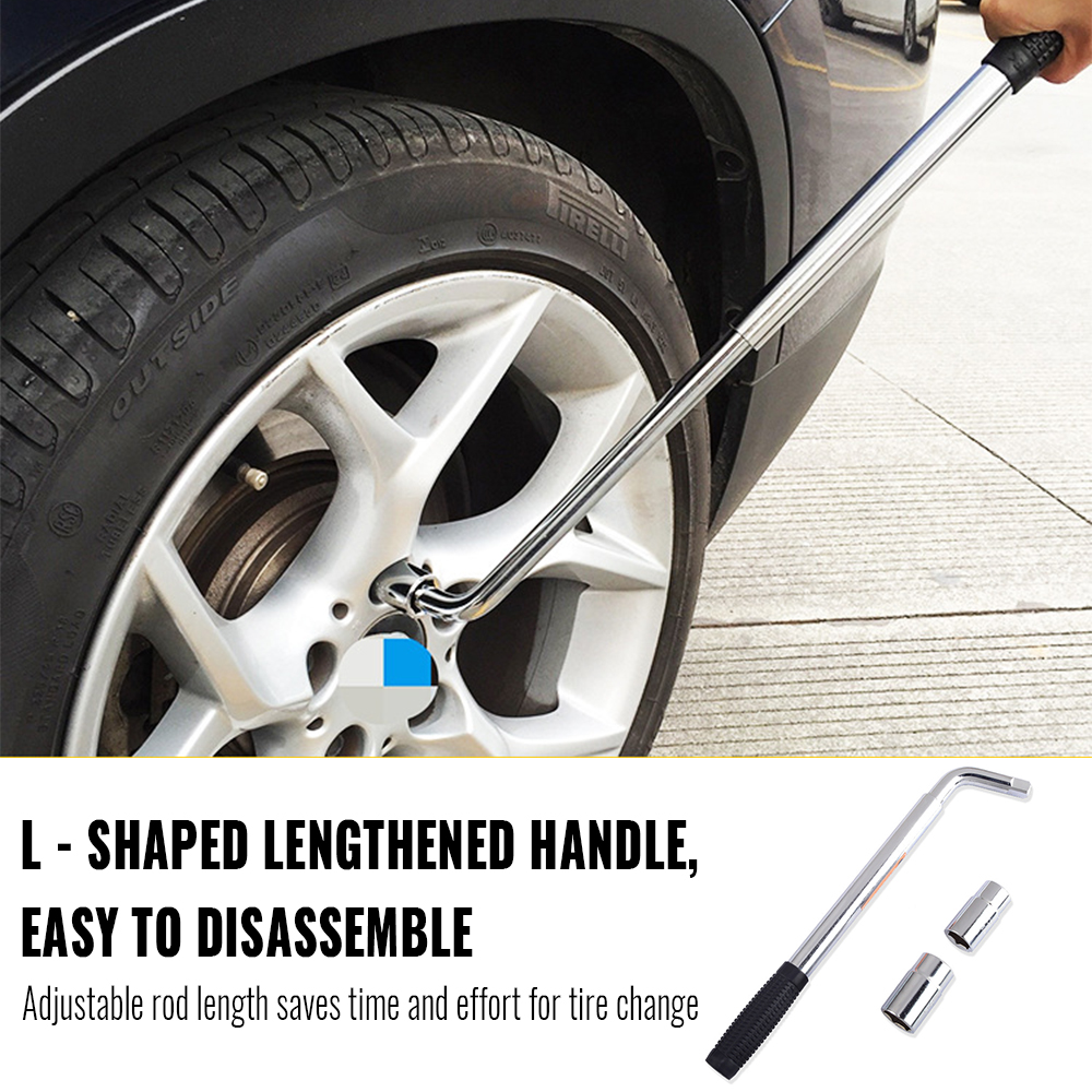 Heavy Duty L Shape Tyre Opener Wheel Socket Wrench Extendable ...