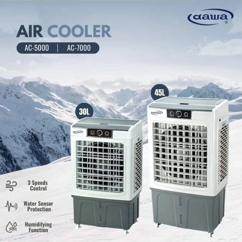 DAWA Turbo Air Cooler Wide-angle air supply AC-7200 70Litre / AC-5100R 30Litre Castor Wheel ...