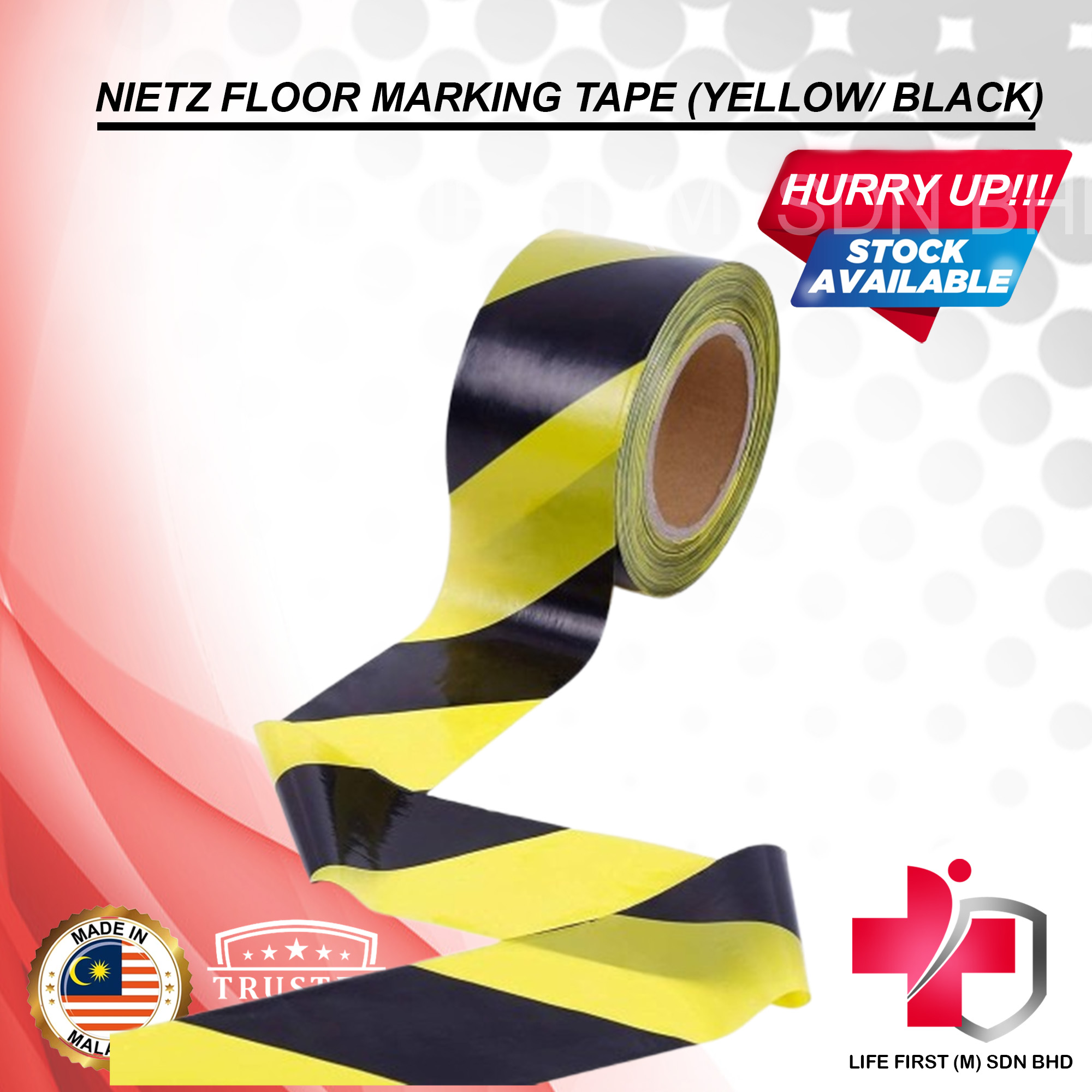 NIETZ FLOOR MARKING TAPE (YELLOW/ BLACK) | Shopee Malaysia