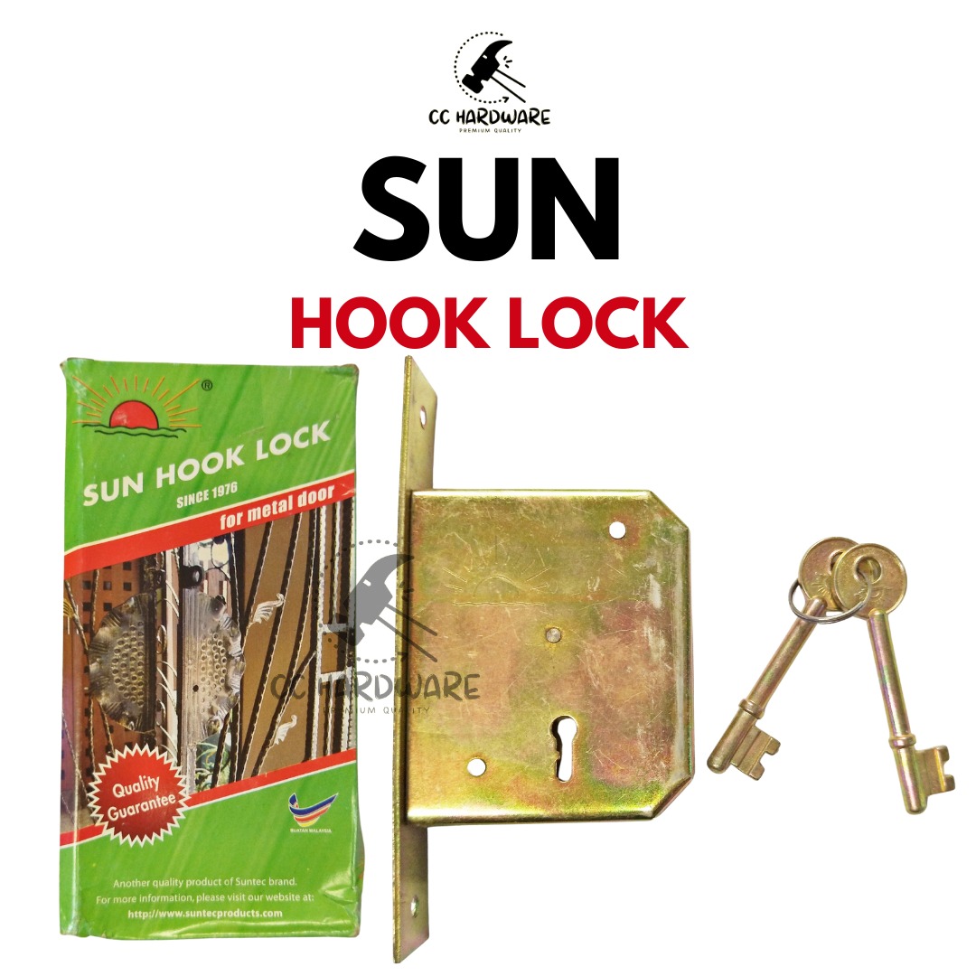 [CLEAR STOCK!!] Heavy Duty SUN Hook Lock for Metal Door | Classic ...