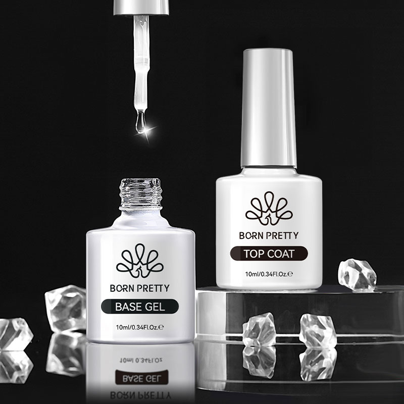 Born Pretty 10ml Nail Gel Polish Function gel No Wipe Top Coat Base Top Coat Set Polish LED Soak ...