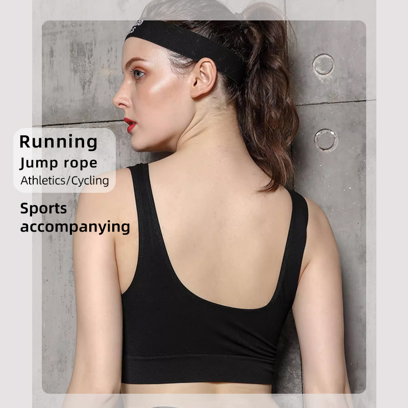 LS Seamless Sport Bra Double Layer Plus Size Padded Yoga Training Gym S ...