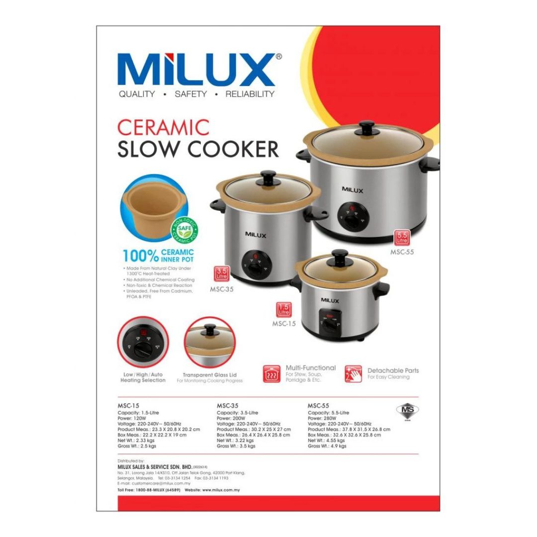 Faber Slow Cooker (1.5L) FSC150BK / Pensonic (1.0L) Slow Cooker PSC-101 ...
