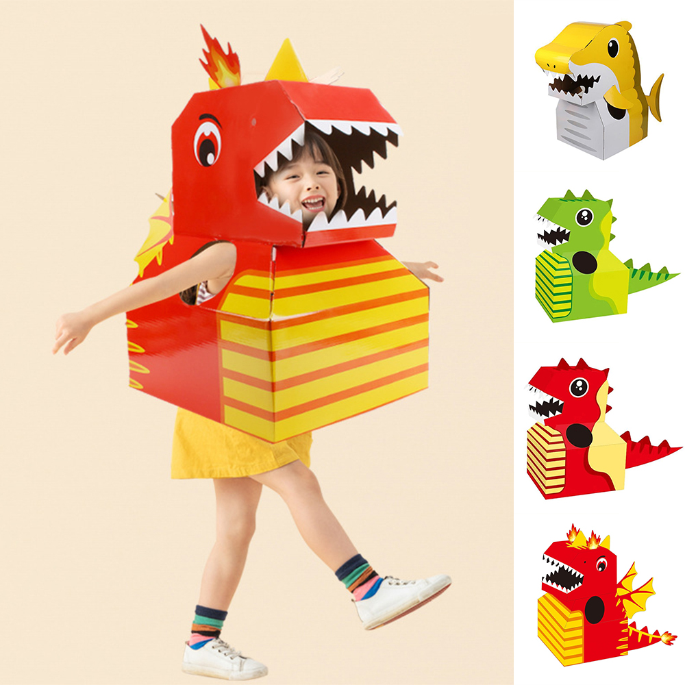 Pretend Play Carton 3D Toy Character Cardboard Children Dinosaur Carton ...