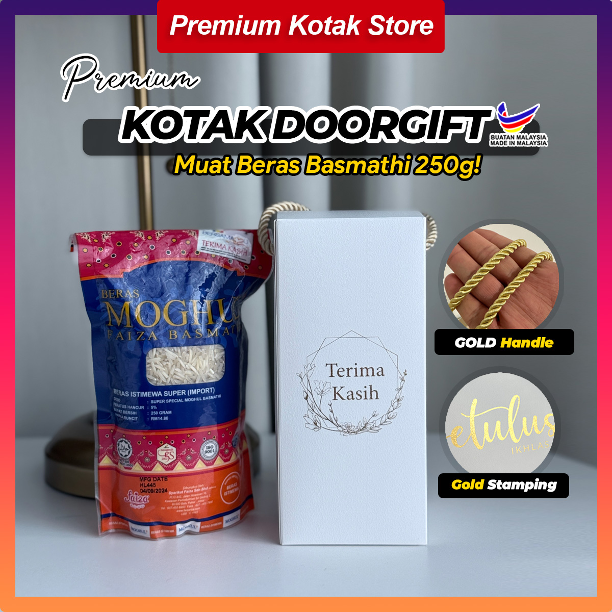 YJL KK88 Kotak Doorgift Kahwin Kenduri Company Doorgift Muat Beras 250g ...