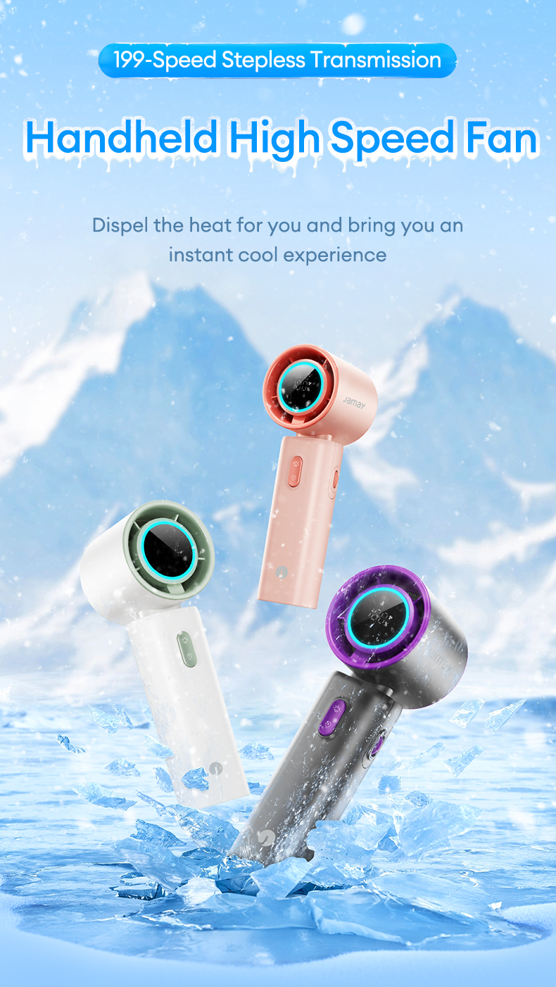 JAMAY Fan 199 Degree adjustable levels of super strong wind portable ...