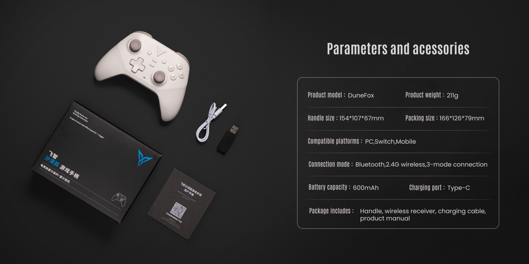 Flydigi Dune Fox Gaming Controller Wireless Gamepad Trigger Smart Handle Support PC/Switch ...