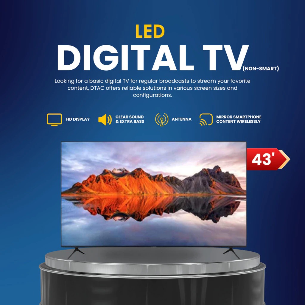 Dtac Televisyen Digital LED TV 22" / 24" / 32" / 40" / 43" DIGITAL TV ...