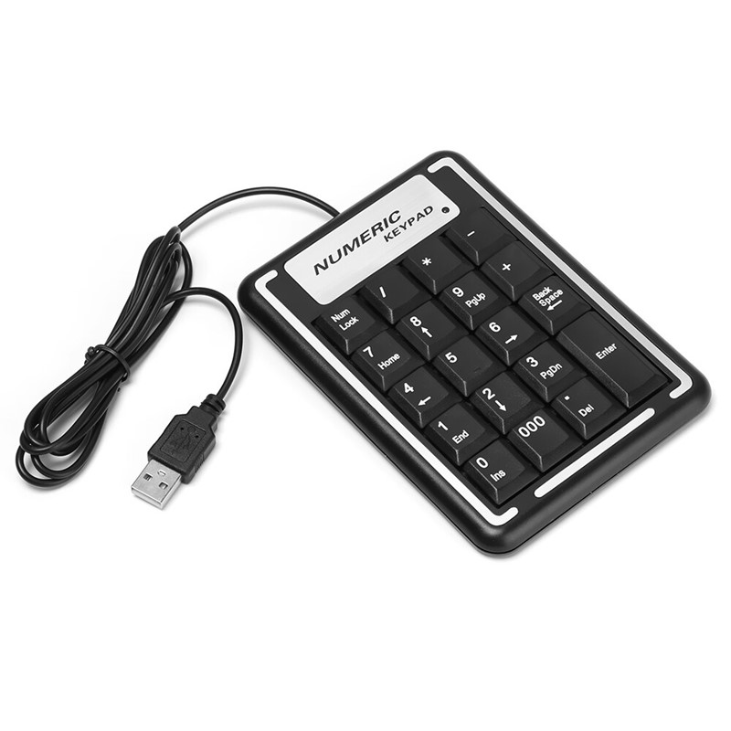 USB Wired Numeric Keypad 19 Keys | Portable Number Pad with Unique ...
