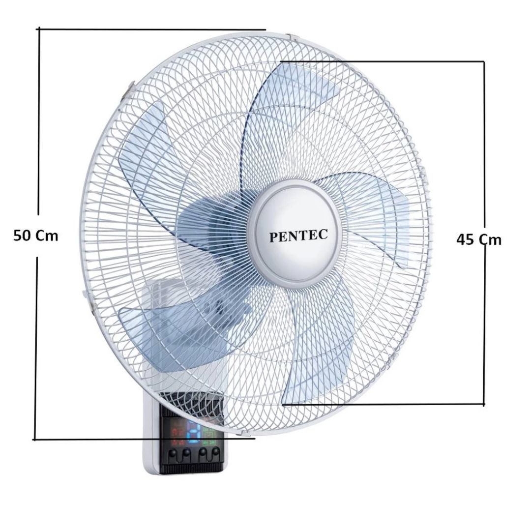 PENTEC Kipas Dinding Wall Fan 5 Blade With Remote Control (18") TAC ...