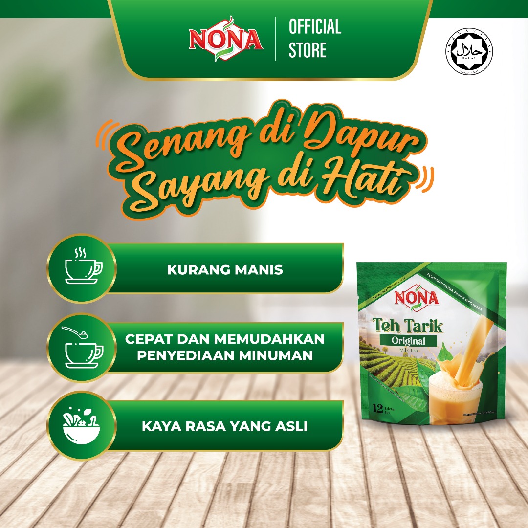 Nona Milk Tea 420g (12x35g) ( Halal , Segar dari kilang , Minuman rumah ...