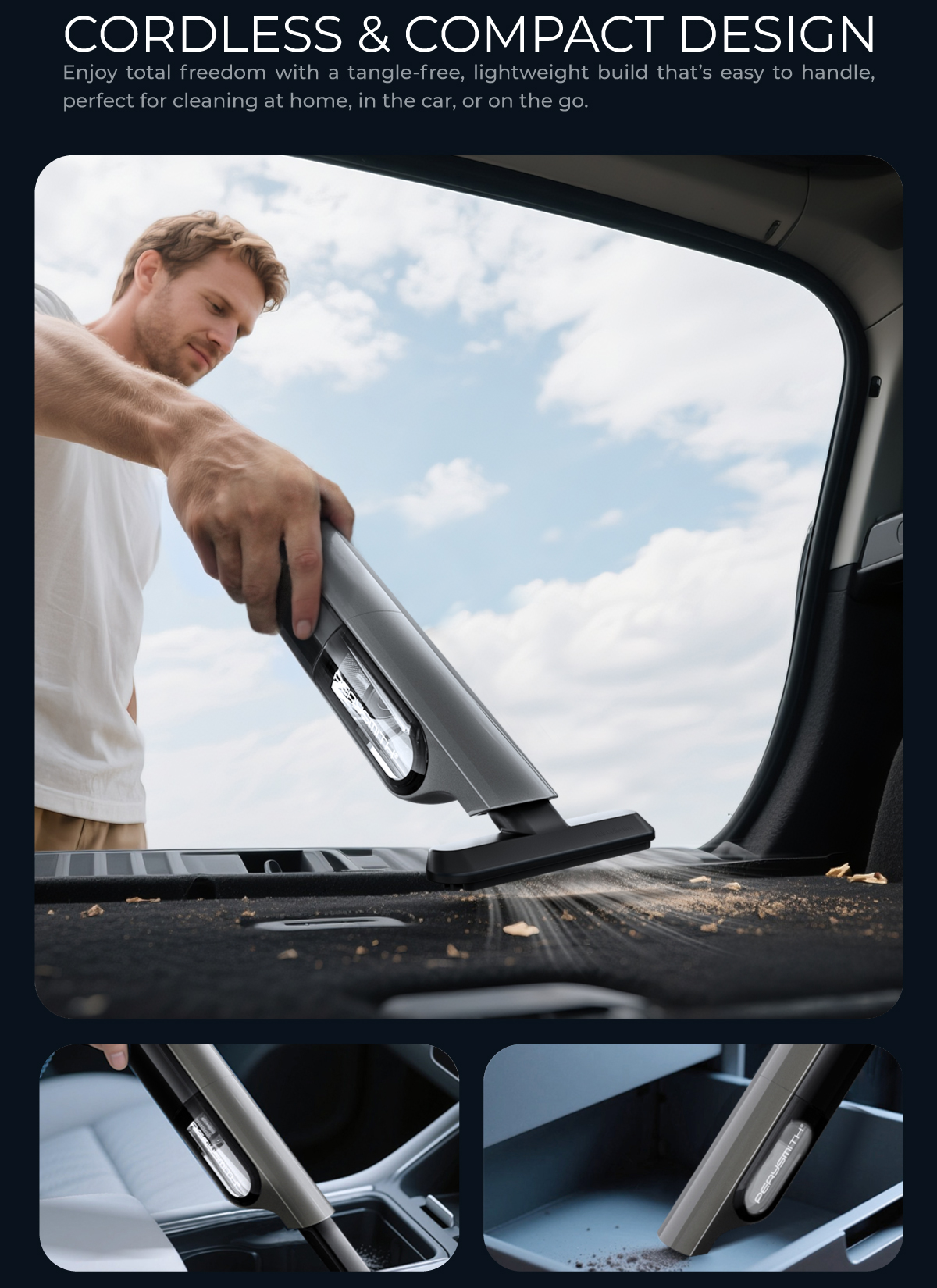 PerySmith Cordless Vacuum Cleaner Xtreme Series XS1 Pro (Car Vacuum ...