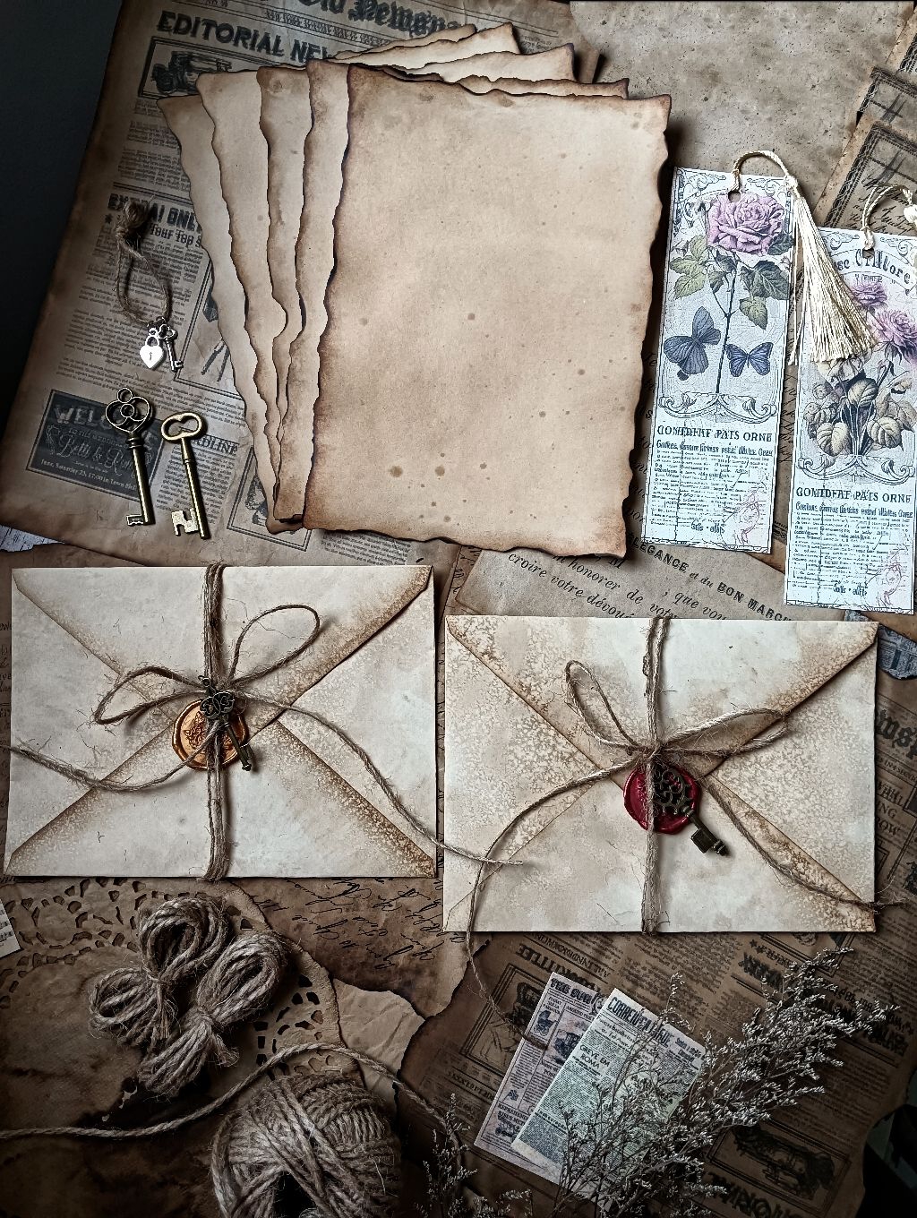 25pcs Set Handmade Envelope Burn Edges Vintage Paper A4 A5 Letter Set ...