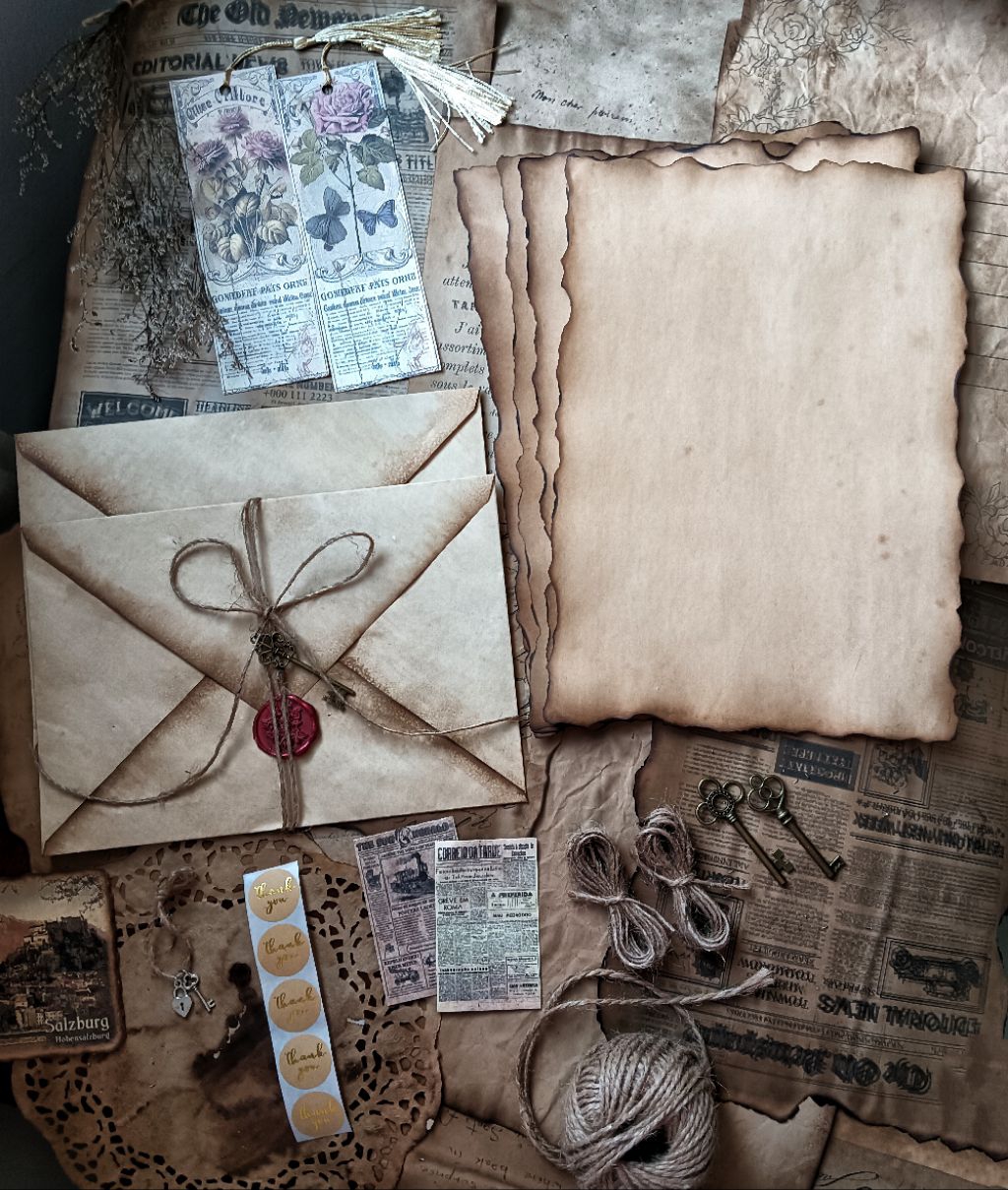 30pcs Set Handmade Envelope Burn Edges Vintage Paper A4 A5 Letter Set ...