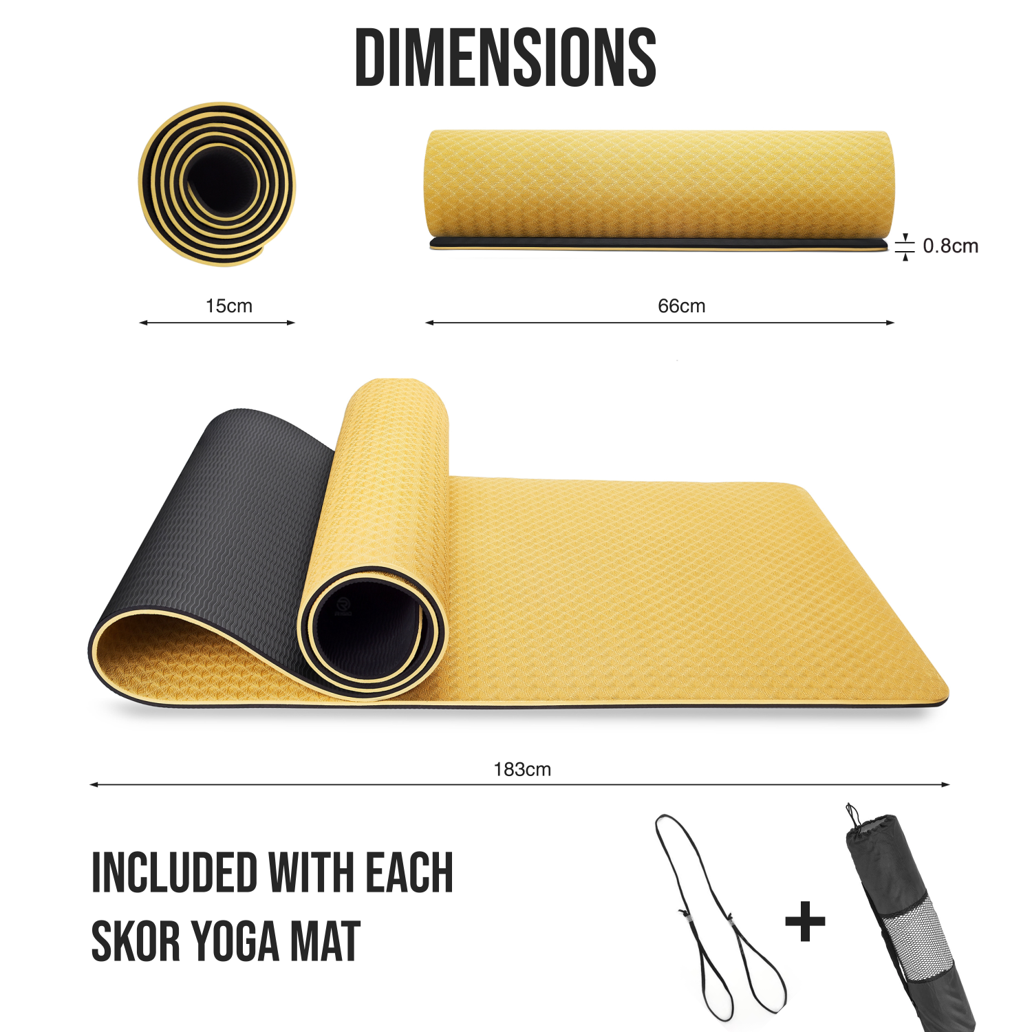 New SKOR Ecoflex II Extra-Wide Anti-Slip TPE Yoga Mat (66cm x 8mm ...