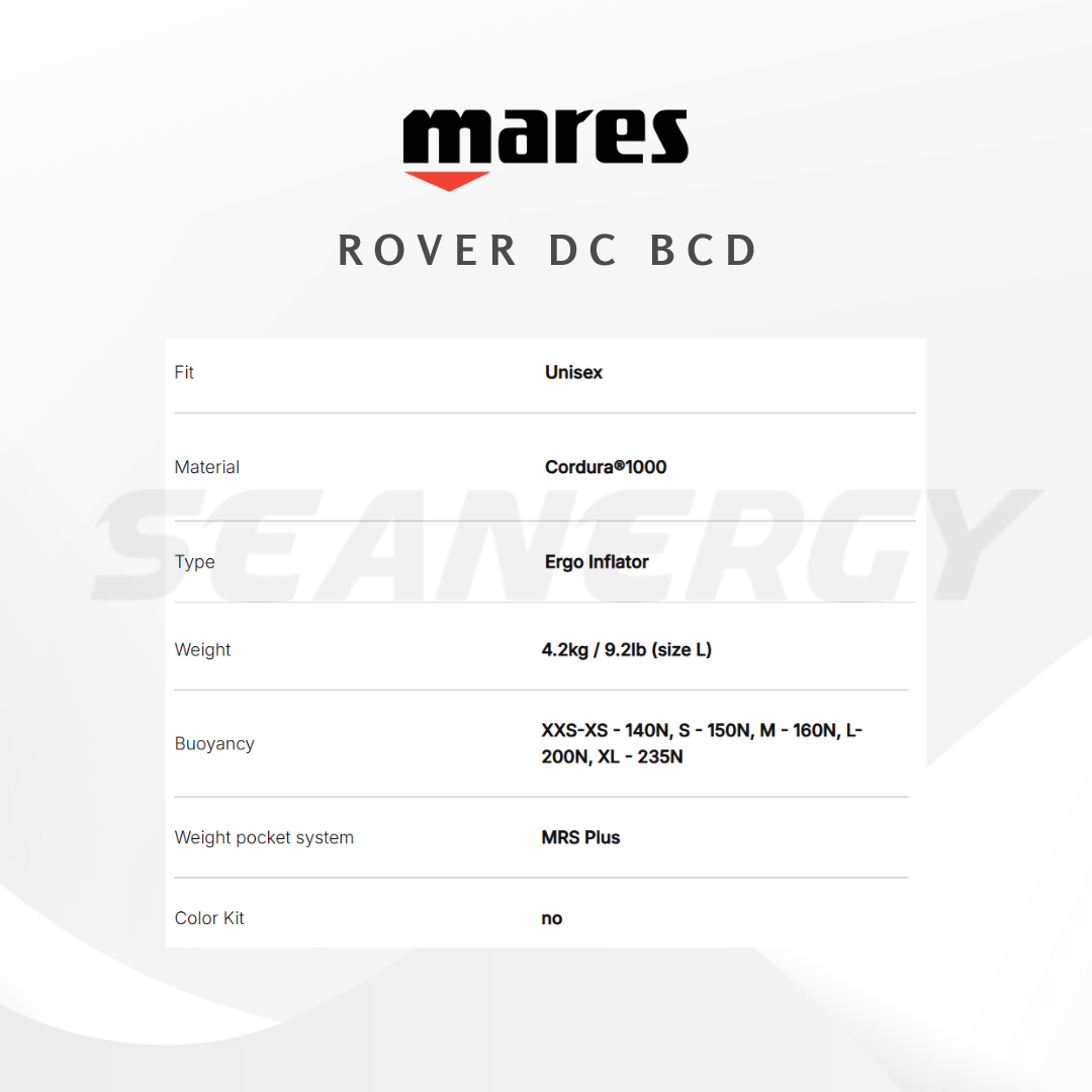MARES Rover DC BCD Buoyancy Control Device BC Buoyancy Compensator for ...