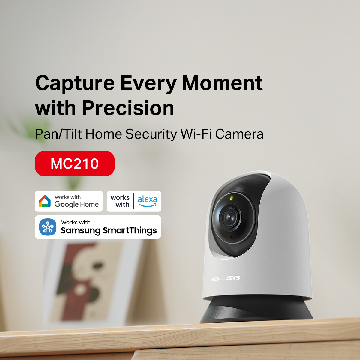 Mercusys MC210 3MP 2K Smart Wi-Fi Camera Pan Tilt Motion Detection ...