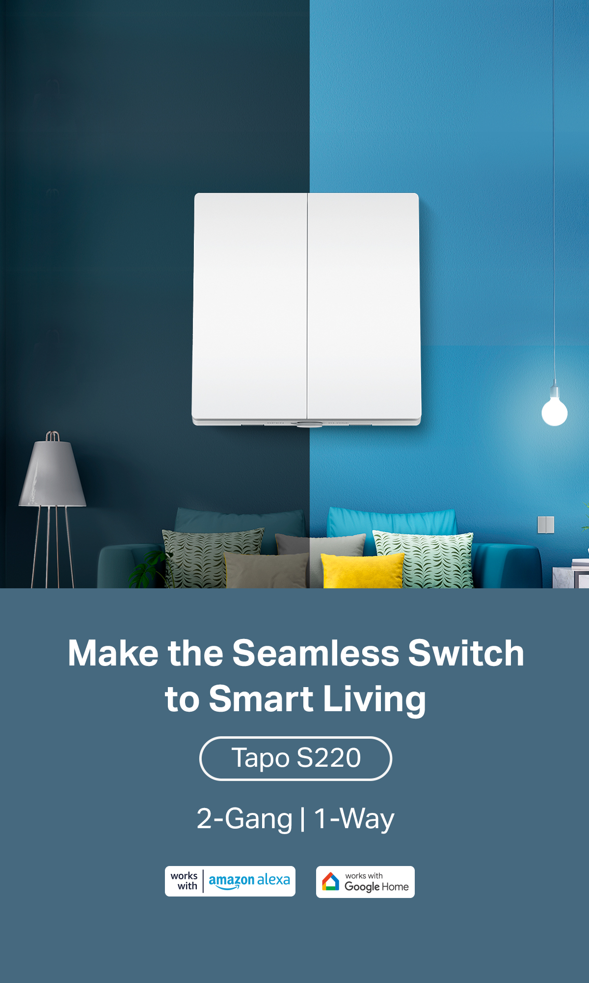 TP-Link Tapo S220 2-Gang Smart Switch No Neutral Wire Battery Powered ...