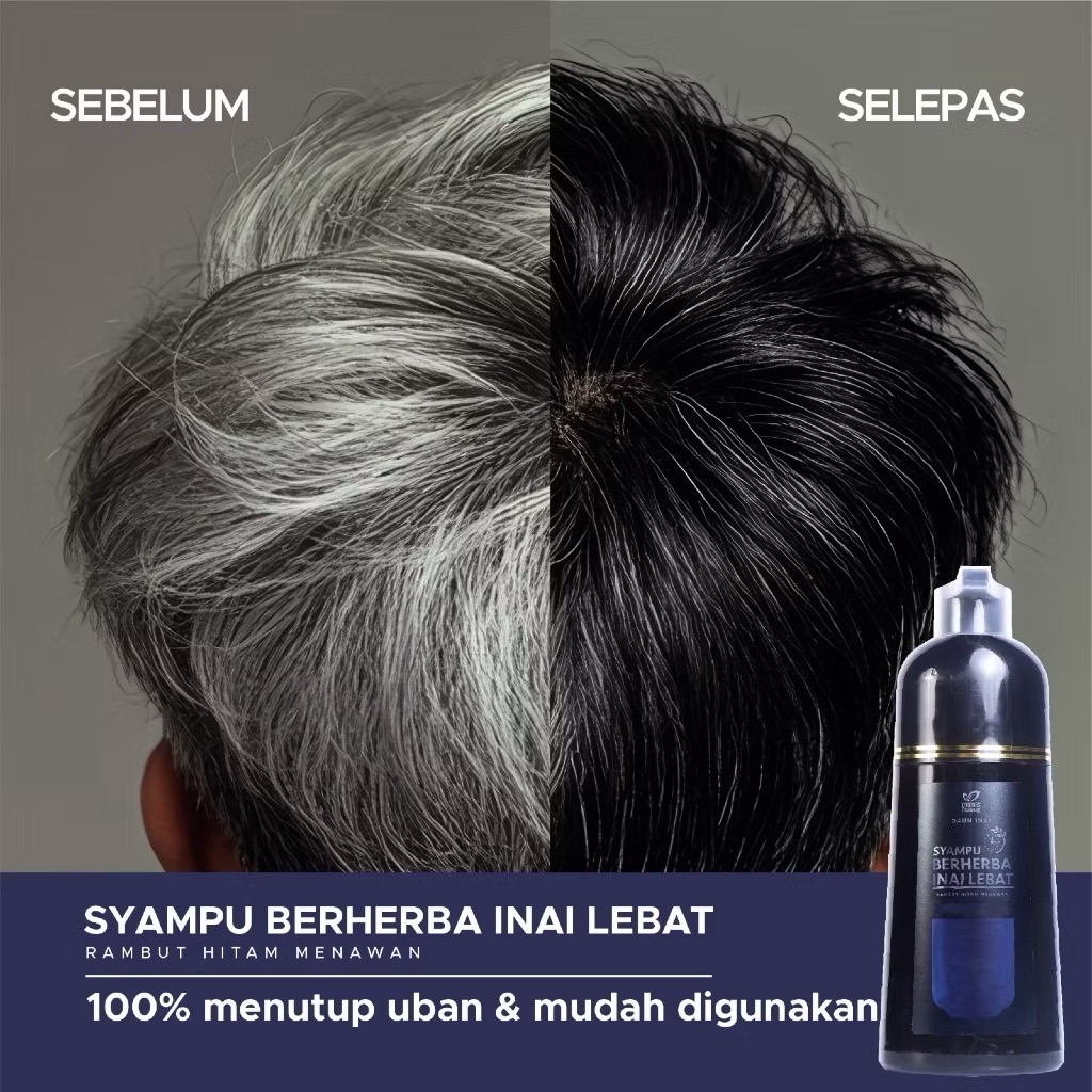 DHERBS SYAMPU PEWARNA RAMBUT INAI LEBAT BLACK & BROWN | Shopee Malaysia