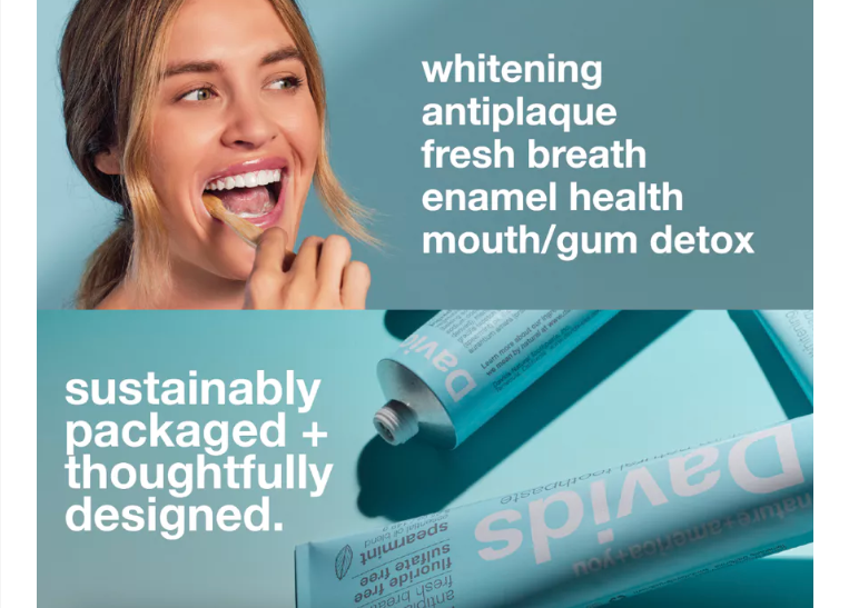 Davids Fluoride Free Nano Hydroxyapatite Premium Toothpaste 149g ...