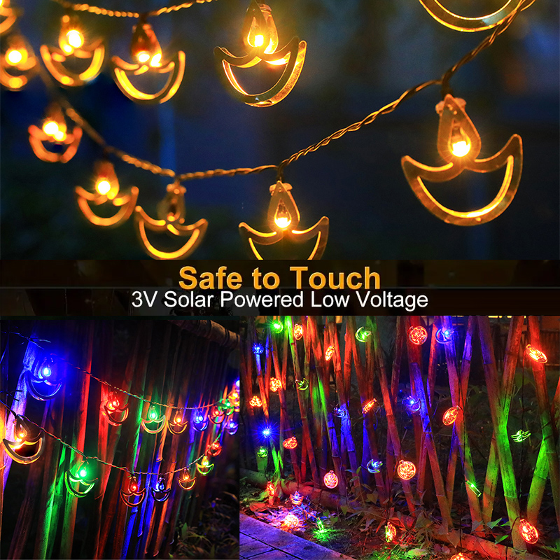 6M Solar Deepavali light 8modes 20LED LED Diwali Light outdoor ...