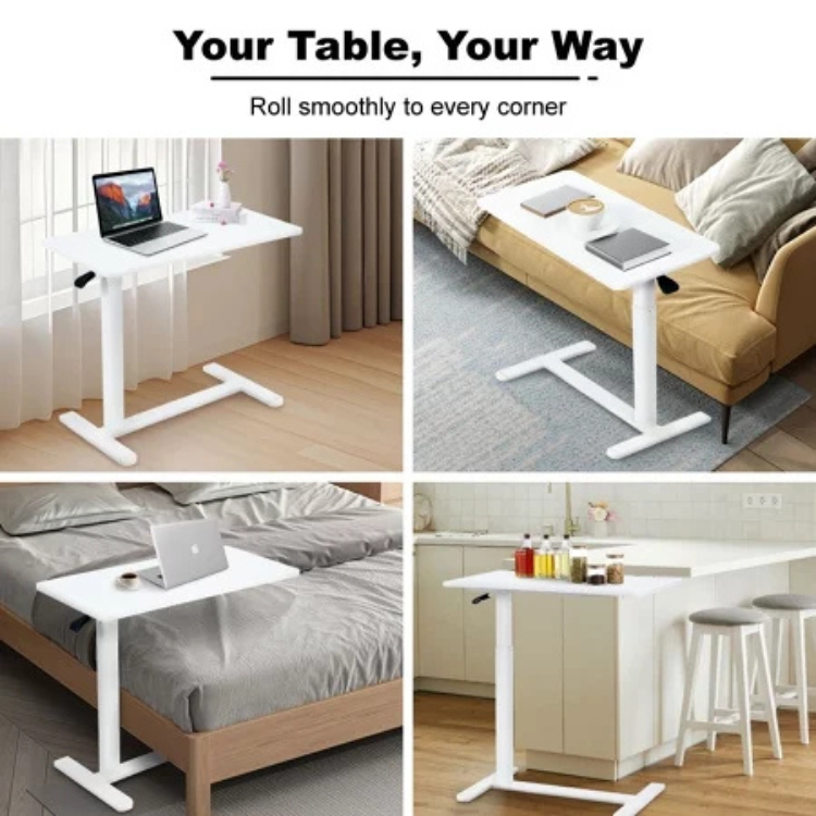 80CM Foldable Bedside Table with Adjustable Table Height 床邊桌 Meja ...