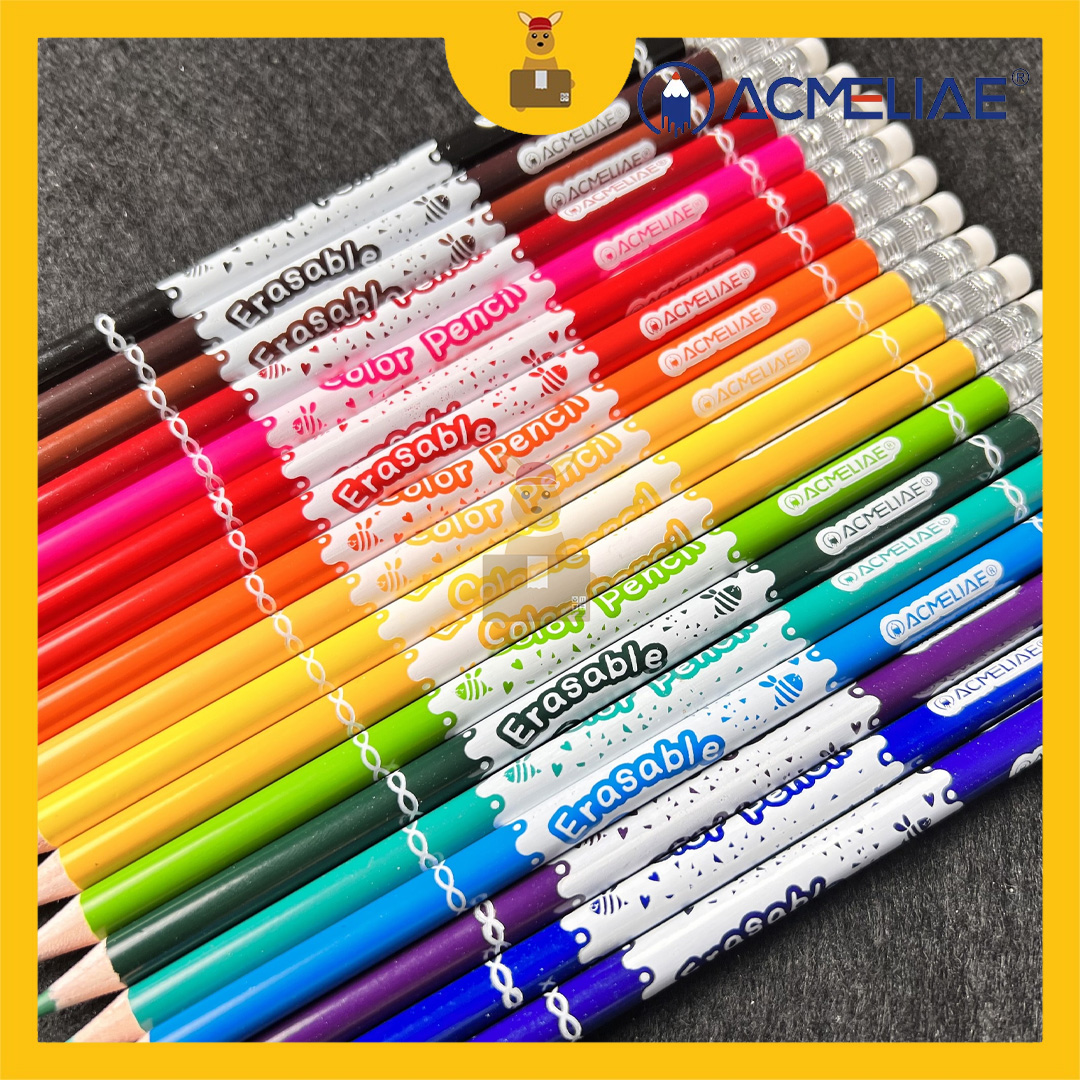 ACMELIAE Erasable Color Pencils Pensel Warna (12 Col / 24 Col) | Shopee ...
